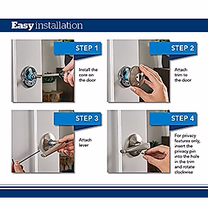 Schlage Custom FC21 BRW 622 CEN Broadway Lever with Century Trim Hall-Closet and Bed-Bath Lock, Matte Black