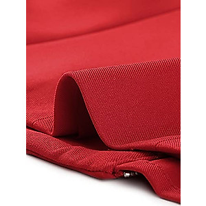 Allegra K Women's Work Office Open Front Zipper Collarless Cropped Blazer Large Red