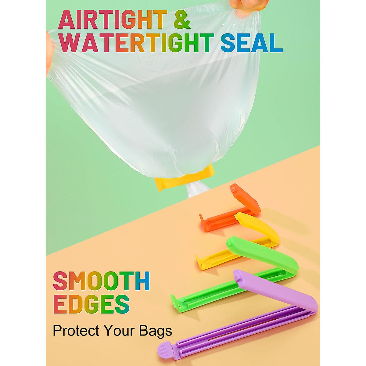 Set of 38 Plastic Chip Clips Bag Sealing Clips for Food and Snack Storage (2.3 in, 3.6 in, 5 in, 6.3 in)