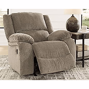 Signature Design by Ashley Draycoll Plush Manual Pull-Tab Rocker Recliner, Light Brown