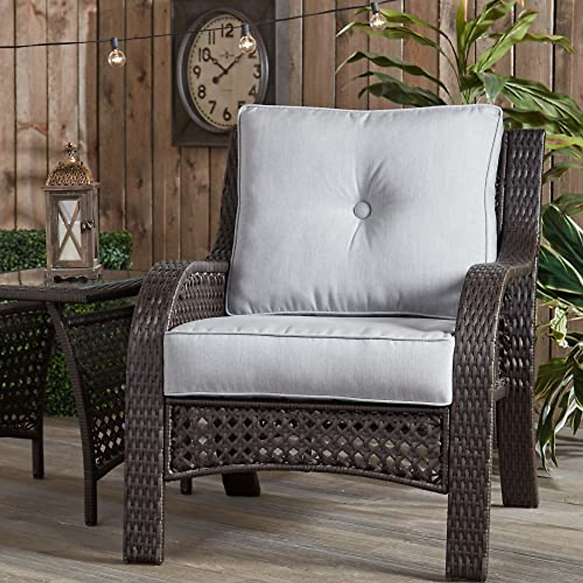 Greendale Home Fashions Outdoor 2-Piece Sunbrella Fabric Deep Seat Cushion Set, Concrete