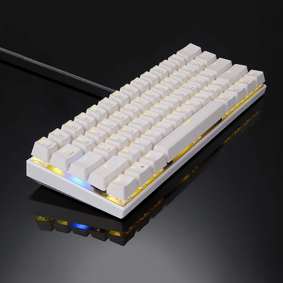 Motospeed CK62 61 Keys RGB Mechanical Keyboard USB Wired BT Dual Mode Gaming Keyboard Pink with OUTEMU Red Switches