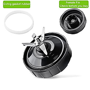 Ninja Blender Replacement Parts – Premium Ninja Blender Blade 6 Fin – Heavy Duty Stainless Steel and Food-Grade Plastic for Smoothie Cup – Leakproof Sealing Ring