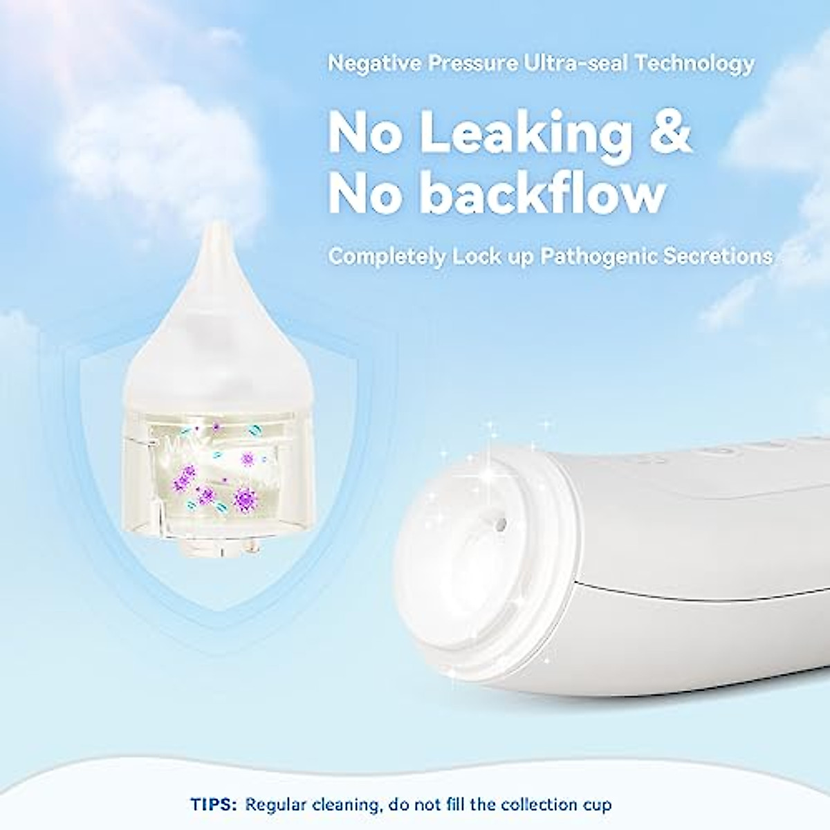 LANMULI Electric Nasal Aspirator for Baby, Automatic Toddler Nose Sucker with Adjustable Suction Level, Music and Light Soothing Function