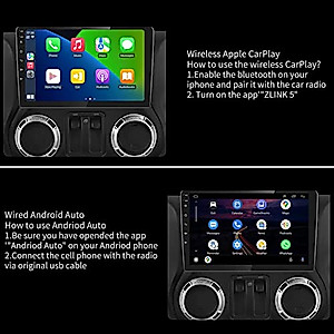 Bruynic 2023 New Upgrade Android 12 Car Radio Stereo for Jeep Wrangler JK Compass Grand Cherokee Dodge Ram,10.1" IPS Touch Screen with Wireless Carplay and Android Auto Come with AHD Backup Camera