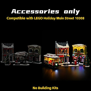 BrickBling LED Light Compatible with Lego 10308 Holiday Main Street Building Set Creative Lights, Gift Idea Compatible with Lego Fans (Without Model)