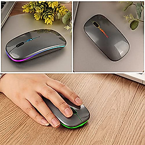 Rechargeable Dual-Mode Wireless Bluetooth Mouse Bt+2.4g Wireless Luminous Silent Mouse Lady Mouse Ultra-Thin Fashion Cute Non-Slip Design Pc Gaming Mouse, Suitable for Laptop Design and Office