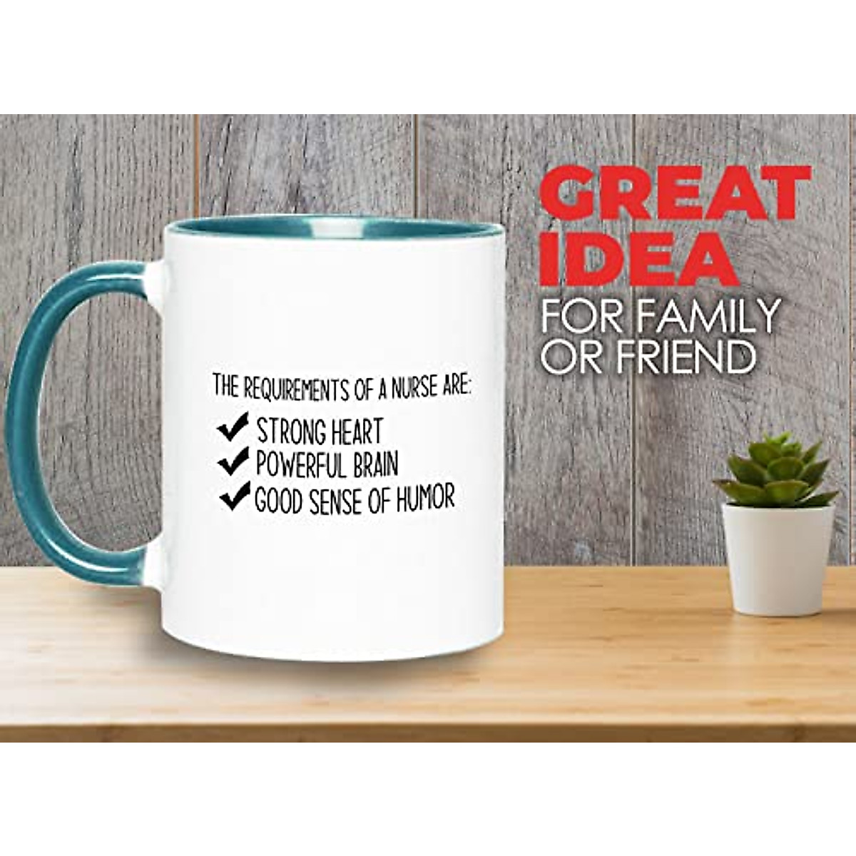 Bubble Hugs Nurse 2Tone Green Mug 11oz - The Requirements - Labor Clinical Certified Nursing Assistant Surgical Emergency Oncology Practitioner