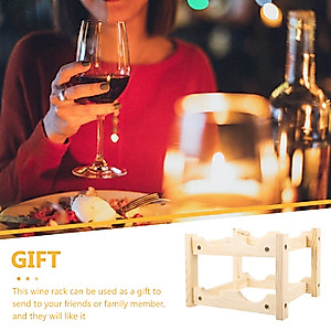 Yardwe Wooden Wine Bottle Rack countertops for Kitchen Counter Tops for Kitchens Wine Storage Holder Wine Bottle Holder Stand Small Display Stand Corner Cabinet Wine Storage Shelf