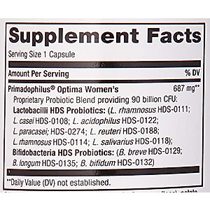 Nature’s Way Fortify Optima Women’s Daily Probiotic, 90 Billion, 15 Strains, Prebiotic, 30 Capsules