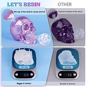 LET'S RESIN Silicone 3D Large Skull Shape Molds, Skeleton Skull Epoxy Resin Mold for Candle Making, Home Decor, Outdoor, Resin Casting Art Crafts