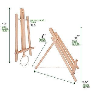 OYBUFSH 16 inch Tabletop Display Artist Easel Stand(1-Each), Accommodates Canvas Art up to 13" high, Tabletop Display Painting for Kids and Adults, Wood…