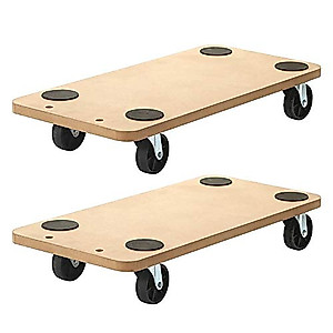 Factorduty Pack of 2 23 X 11.5 Rectangle Wood Platform Dolly Dollies Furniture Dolly Mover Carrier Dolly Cart 500-LB Load Rating 3 Inch Wheel