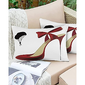 Maliyand Body Pillow Covers,Sexy Red High Heels Pattern Decorative Pillow Cover Pillow Case Cushion Cover for Bed Sofa Couch Home Decor 20"x26"