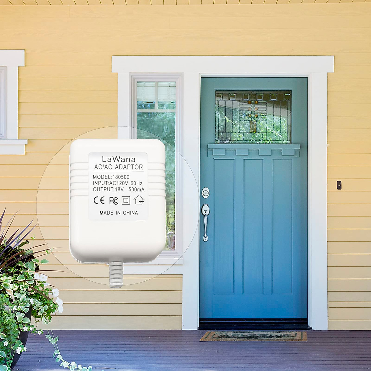 26FT Charging Cable18V500mA Video Doorbell Power Adapter for Video Doorbell, Ring Video Doorbell Pro and Ring Video Doorbell 2, Transformer Compatible with Zmodo Smart Doorbell and Nest Hello Doorbell