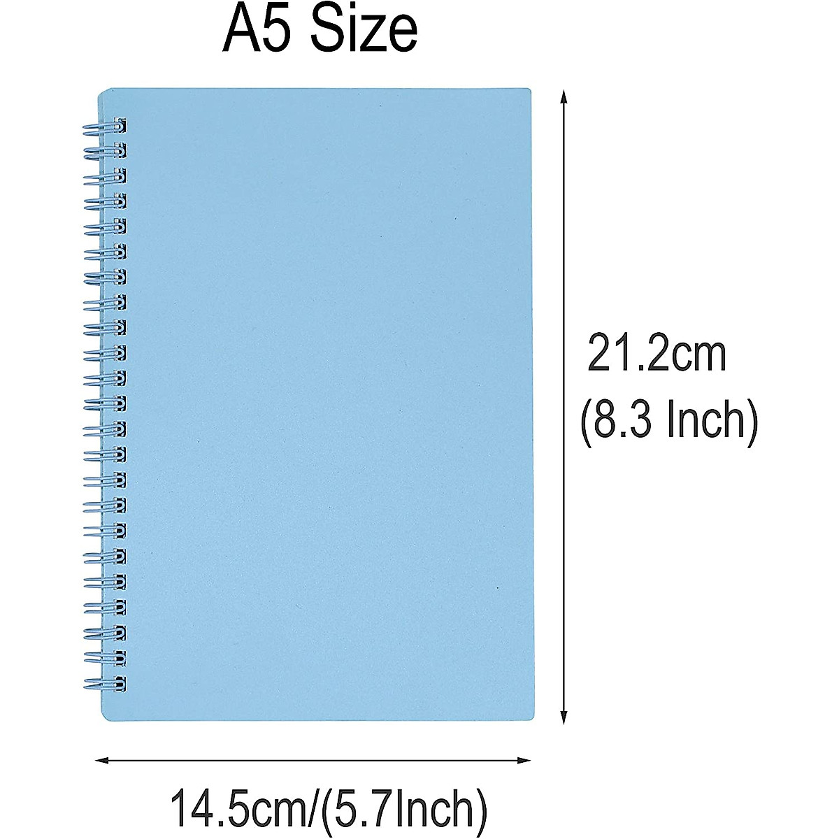 Spiral Notebook, 3 Pcs A5 Thick Plastic Hardcover 8mm Ruled 3 Color 80 Sheets -160 Pages Journals for Study and Notes (Light Pink,Light Green,Light Blue, A5 5.7" x 8.3"-Ruled)