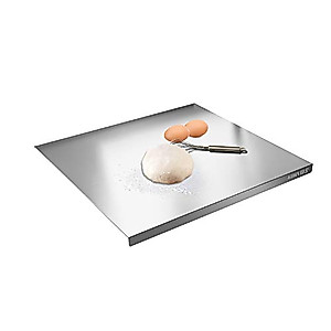 KORVOS 304 Cutting Boards, Large Stainless Steel Cutting Chopping Boards, Heavy Duty Baking Board with Lip for Kitchen, Pastry Board for Meat, Vegetables, Bread (size:23.6" X 19.6")