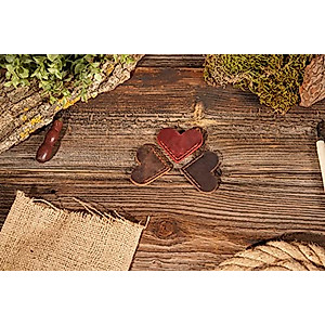 Personalized Premium Leather Heart Bookmarks, Custom Bookmark, Leather Heart Shaped Book Mark, Reader Gift, Gift for him, Gift for her (Red)