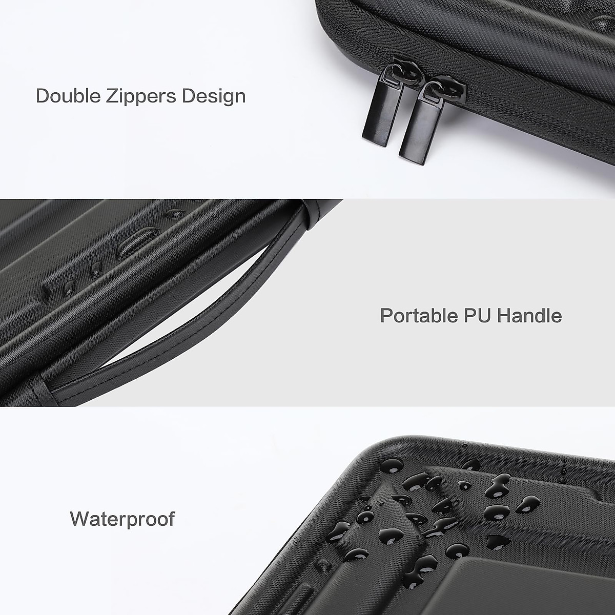 MOSISO Hard Shell Laptop Case Compatible with MacBook Air 13 M2 A2681 A2337 A2179 A1932/Pro 13 M2 M1 A2338 A2251 A2289 A2159 A1989 A1706 A1708, Symmetric Geometric Laptop Bag with Strap, Black