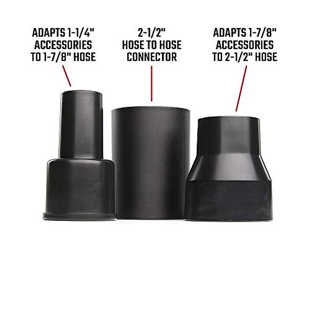 CRAFTSMAN CMXZVBE38673 3-Piece Wet/Dry Vacuum Adapter Connector Kit for Shop Vacuums