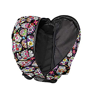 Aflyko Sugar Skulls School Bookbag Laptop Backpack Travel Hiking Daypack for teens 16 x 11.4 x 6.9 Inch