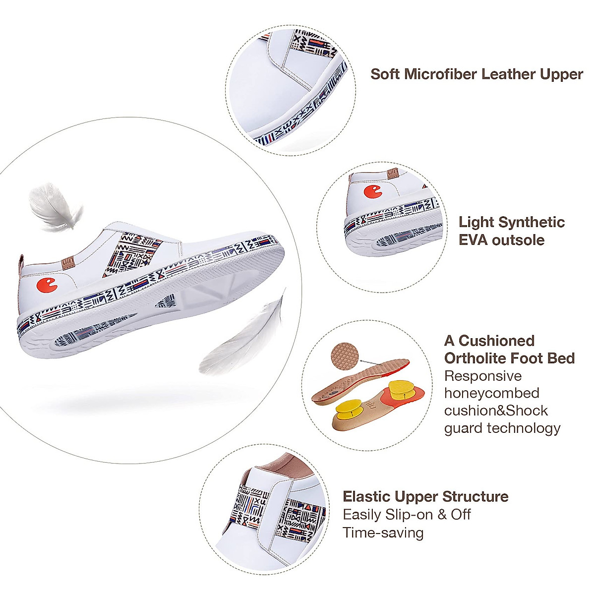 UIN Men's Fashion Sneakers Lightweight Walking Casual Loafers Slip Ons Art Painted Athletic Travel Skate Shoes Cordoba Prediction