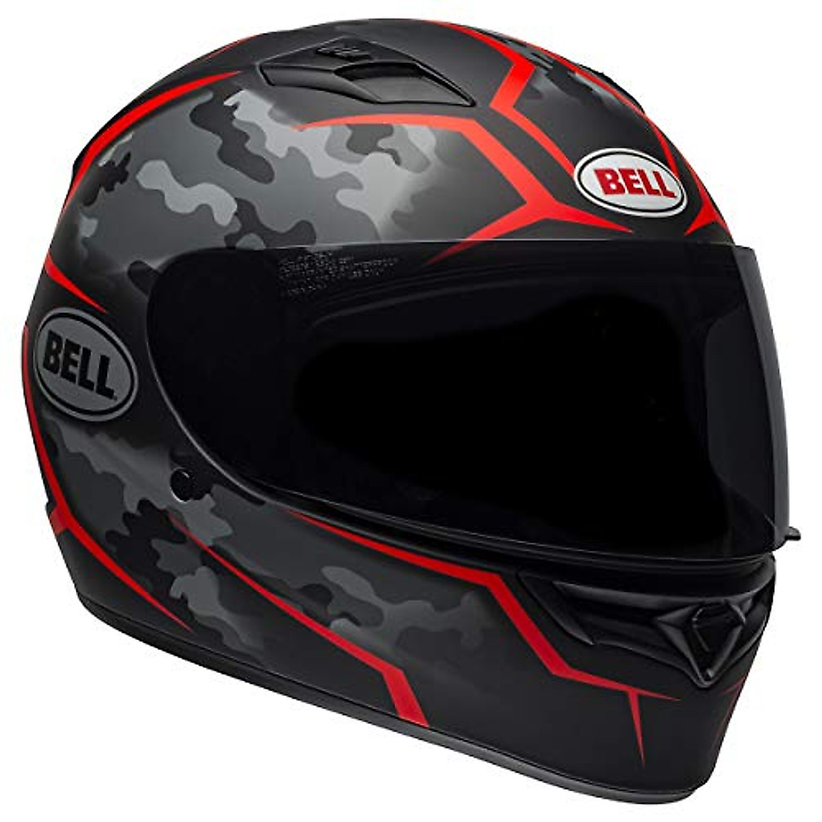 Bell Qualifier Full-Face Motorcycle Helmet (Stealth Camo Matte Black / Red - X-Large)