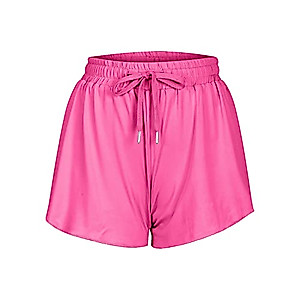 Amikadom L-046 Hot Pink Teen Girls Pants Spandex Satin Pants Shorts Track Athletic Stretchy Running High Leg Straight Leg Pants 2023 NX XL