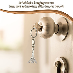 Fumete 80 Pieces Eiffel Tower Keyring Retro French Souvenirs Keychain for Christmas Gifts (Silver)