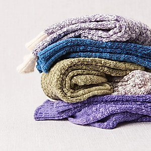 Maggie's Organic Natural Cotton Ragg Purple Socks for Men & Women - One Pair Large Size Purple 10-13