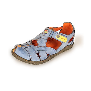 TMA EYES Women's Cross Leather and Hand Stitching Upper Casual Sandal for Outdoor