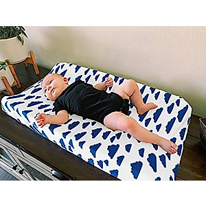 Changing Pad Cover – Premium Baby Changing Pad Covers 4 Pack – Boy or Girl Changing Pad Cover – Pure Jersey Machine Washable Navy and White Changing Table Cover – Diaper Changing Pad Cover Sheets