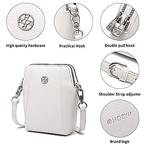 HOZYU Small crossbody wallet Phone bag and Purses for women crossbody bag (White)