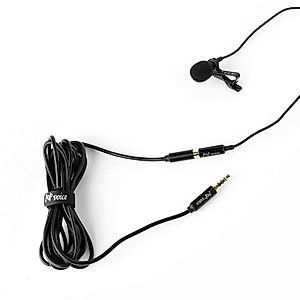 PoP voice Professional Lavalier Microphone with 8 Feet Extension Cable for iPhone PC Mac YouTube Interview Video
