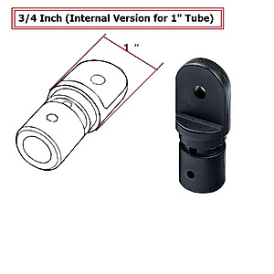 Thorn Boat Bimini Fittings Top Cover Cap Eye End Nylon Black Pack of 6 Black, 3/4 Inch (Internal Version for 1" Tube)