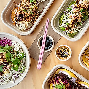 Teivio Reusable Portable Travel Utensils Silverware Forks Spoons Knives & Chopstick, Set of 3 for Camping Wheat Straw Plastic with Storage Case (Pink/Blue/Green)