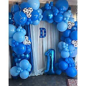 Blue Balloons Arch Kit, ADOINBY 139Pcs Macaron Blue Royal Blue Balloon Garland kit, 18 12 10 5 Inch Different Size Balloons for Baby Shower Graduation Boys Birthday Ocean Themed Party Decorations