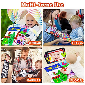 Tummy Time Mirror Baby Toys 3-6 Months Infant Newborn Toys 0-3 Months Brain Development Montessori Sensory Crinkle Toys Teether Black and White High Contrast Baby Toys 0-6 6-12 Month Boy Girl Gifts