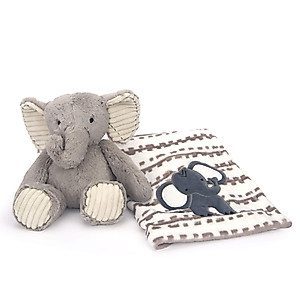 Lambs & Ivy Blanket & Plush Luxury Newborn Baby Gift Set - Gray Elephant