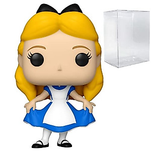 Funko POP Disney: Alice in Wonderland 70th - Alice in Wonderland Curtsying Pop! Vinyl Figure (Bundled with Compatible Pop Box Protector Case), Multicolor, 3.75 inches