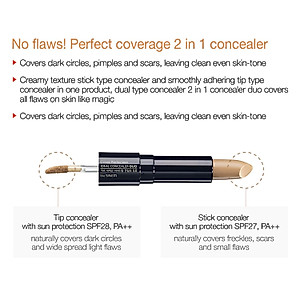 THESAEM Cover Perfection Ideal Concealer Duo (#1.5Natural Beige) | Dual Type Full Coverage Concealer, High Adherence High Pigmented, No Clumping in Wrinkles, Crease-Proof Concealer
