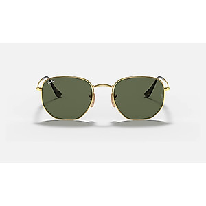 Ray-Ban RB3548N Hexagonal 001 54M Gold/Green Sunglasses for Men For Women (Large)+ BUNDLE with Designer iWear Eyewear Kit