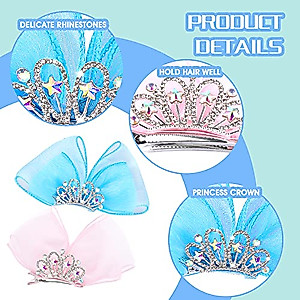 WLLHYF Diamond Crown Hair Pin Bow Hair Clips Gradient Metal Side Hair Barrette Princess Headband Mini Birthday Crown Hair Styling Headdress Accessories for Girls Kids