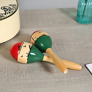 Professional Maracas, Wooden Rumba Shaker Rattle Latin Percussion Musical Instrument with Clear Sound for Adults Kids, Set of 2