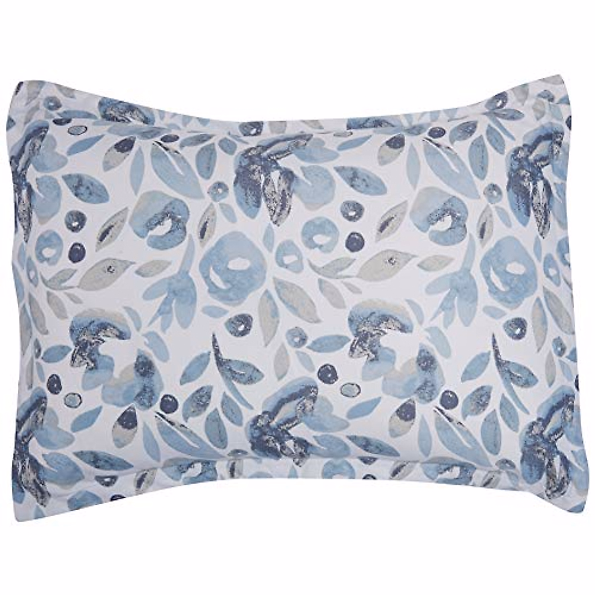 Amazon Basics 10-Piece Bed-in-a-Bag - Soft, Easy-Wash Microfiber - Full/Queen, Blue Watercolor Floral