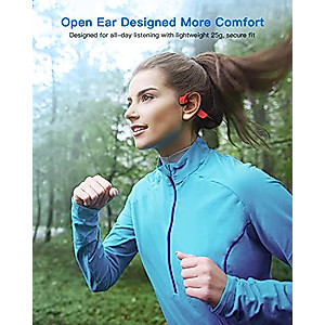 Bone Conduction Headphones Bluetooth,Open Ear Wireless Sport Headphone with Mic,Waterproof Sweatproof Conducting Headsets Bone Induction Headphones for Running,Cycling,Workout,Gym