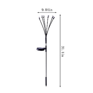 WZUZUD 2PCS Solar Starburst Swaying Garden Light,Solar Powered Firefly Lights Outdoor Waterproof,Swaying Decorative String Lights When The Wind Blows (2PCS)