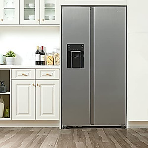 NUTRIFROST Side-by-Side Refrigerators with Ice Makers, 18.1 Cubic Feet No Frost Freestanding Freezer Fridge, 2 Door Full Size Refrigerator for Kitchen/Office/Commercial, Stainless Steel Grey