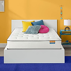 Simmons Dreamwell Collection, 13.5 Inch Americus Queen Size Traditional Mattress, Firm Feel, White, Gel Foam, Innerspring, Supportive, Cooling, CertiPUR-US Certified