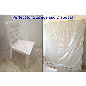 ComfortHome 4 Mil Extra Thick Sealable Mattress Bag with Adhesive Strip for Moving and Storage, Heavy Duty, Fits Twin Full and Queen Size, 2 Pack